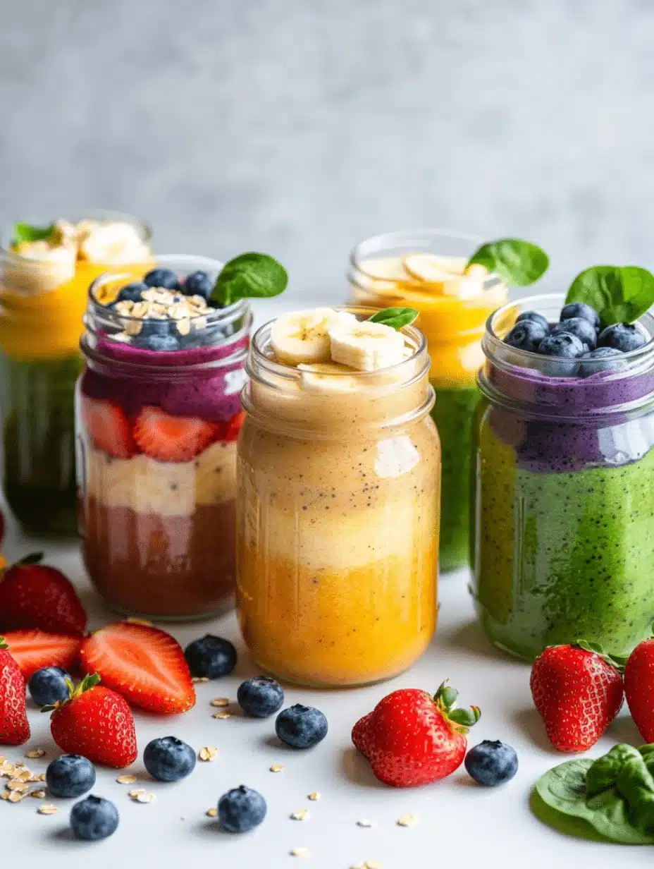 5 Smoothies in a Jar Recipes Healthy & Prep-Friendly!