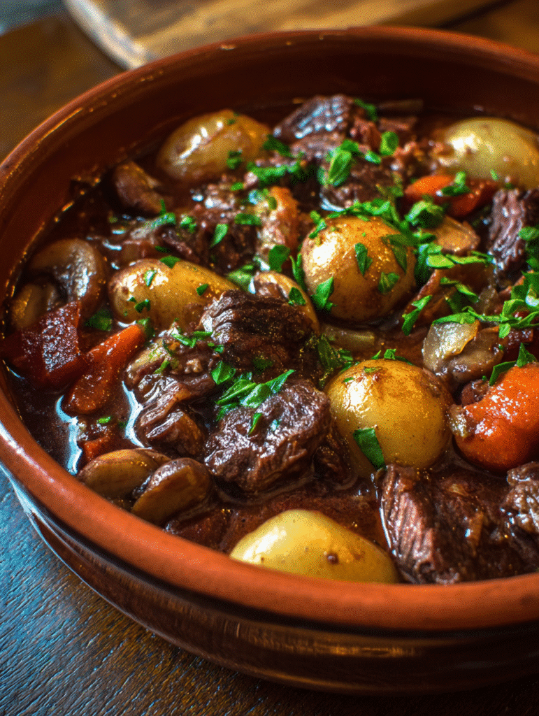 Easy Crockpot Bourguignon (French Beef Stew) – Cozy French Classic