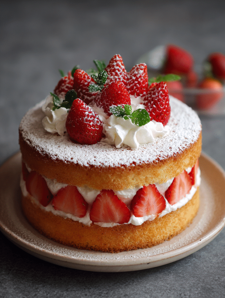 Japanese Strawberry Sponge Cake (Strawberry Shortcake) Recipe