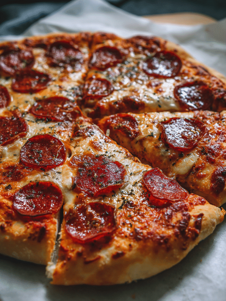 Homemade Pepperoni Pizza – Crispy, Cheesy & Irresistibly Delicious