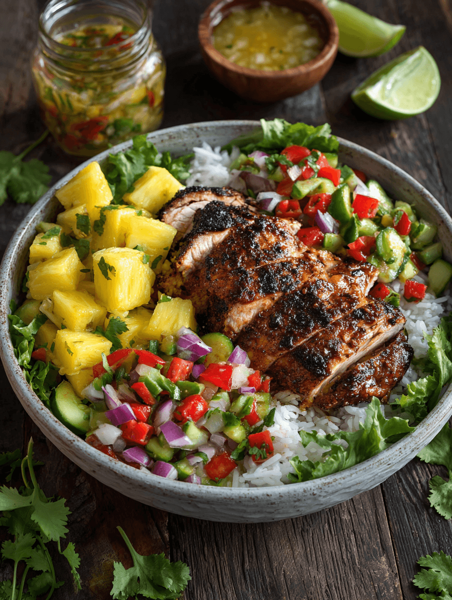 Caribbean Jerk Chicken with Pineapple Salsa – Healthy Tropical Dinner ...