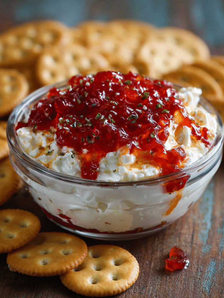Quick Pepper Jelly Cream Cheese Appetizer Dip and Bites | Easy Party Hit