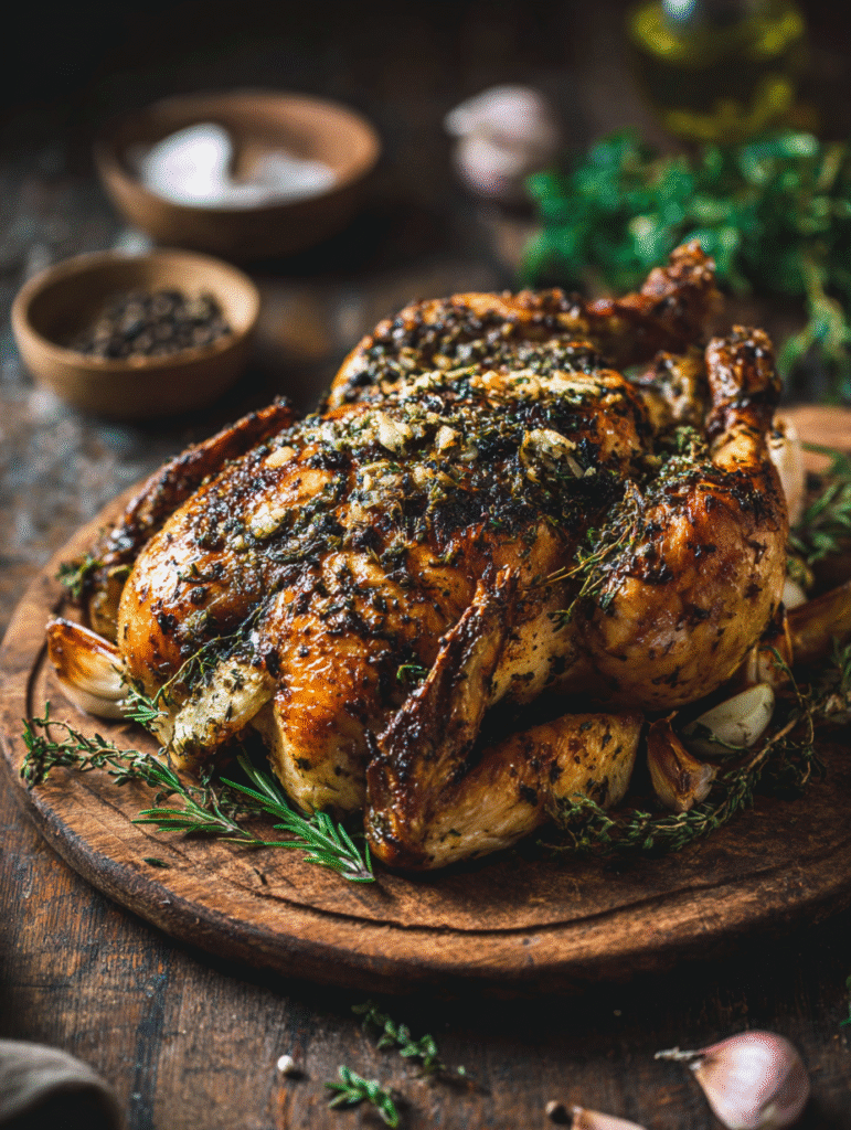 Butter Roast Chicken — Easy Garlic Herb Whole Chicken Dinner Recipe