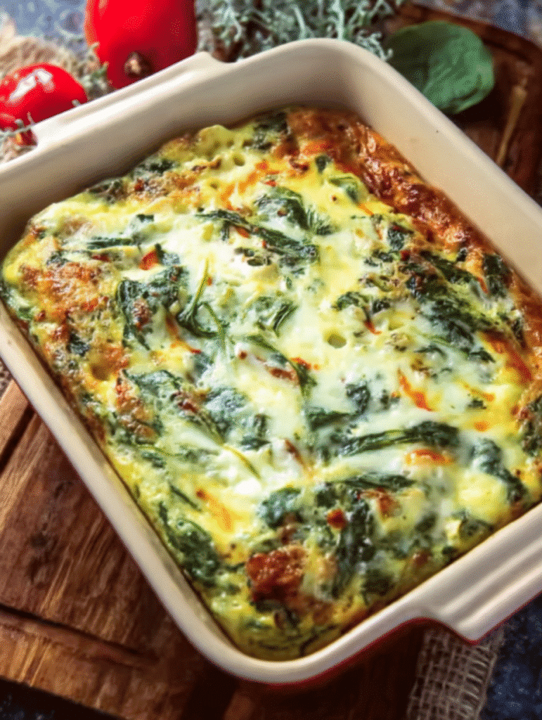 Spinach & Cottage Cheese Egg Bake – Easy, Healthy Breakfast