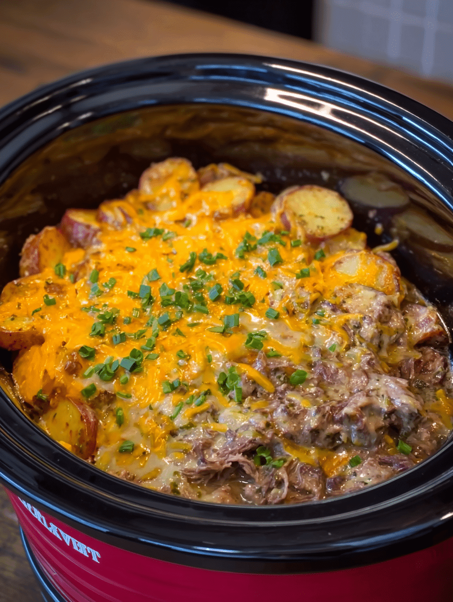 Crockpot Beef & Scalloped Potatoes – Easy Slow Cooker Comfort Food